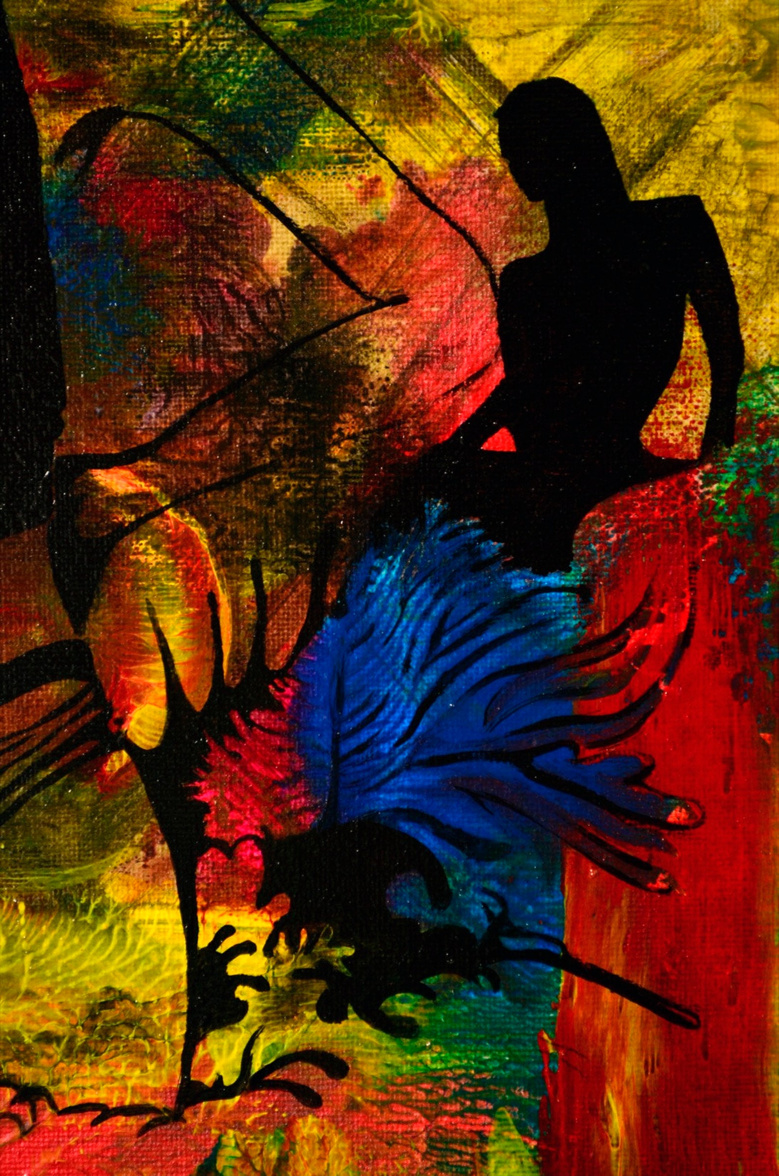 Abstract Girls Original Acrylic Painting Art on Canvas Ready to Hang by ...