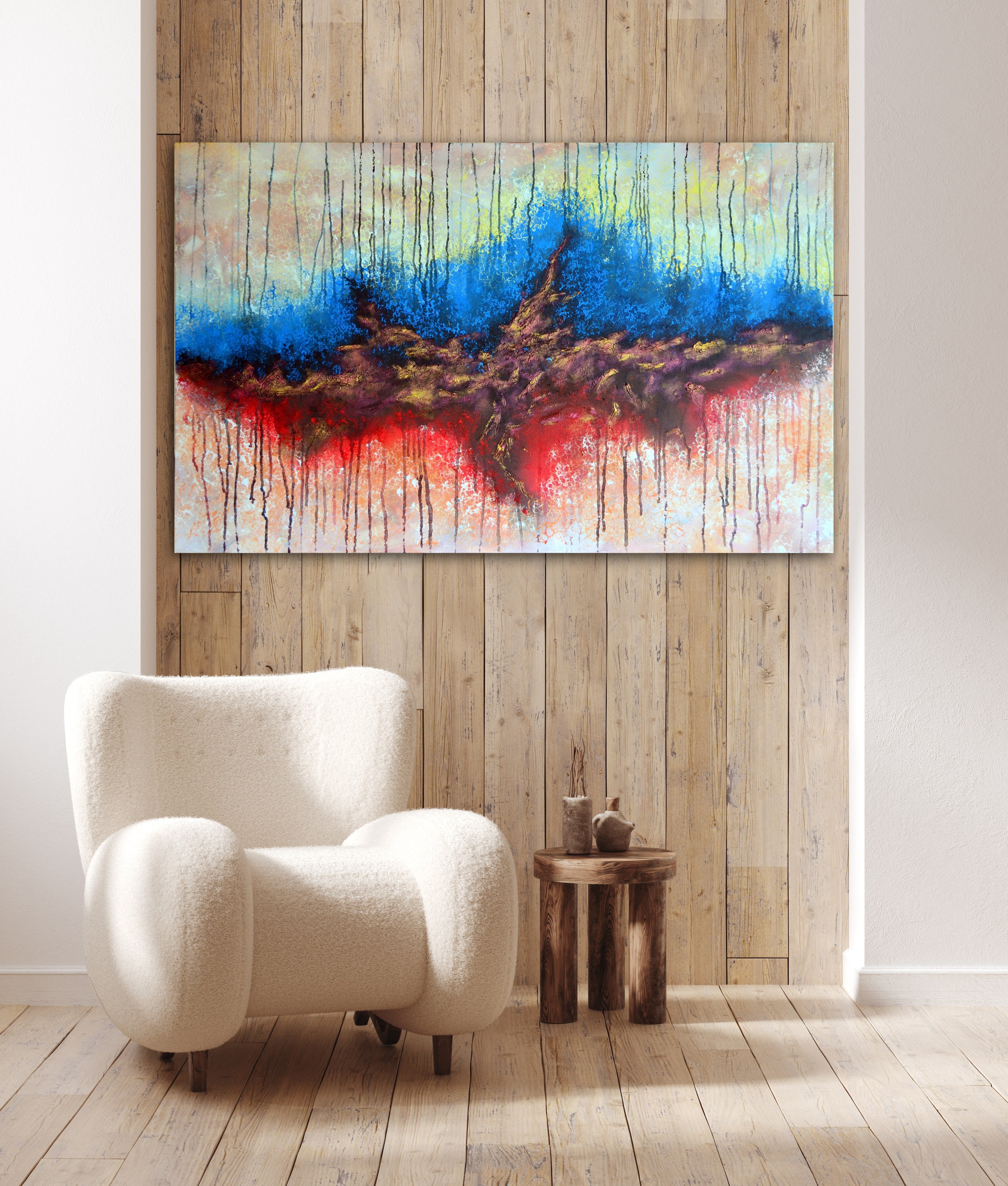 Abstract Elements Abstract Home Decor Art on Large Canvas Ready to Hang ...