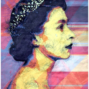 Queen Elizabeth II Pop Art Modern Poster Stylised Art No. 1 Modern Art ...