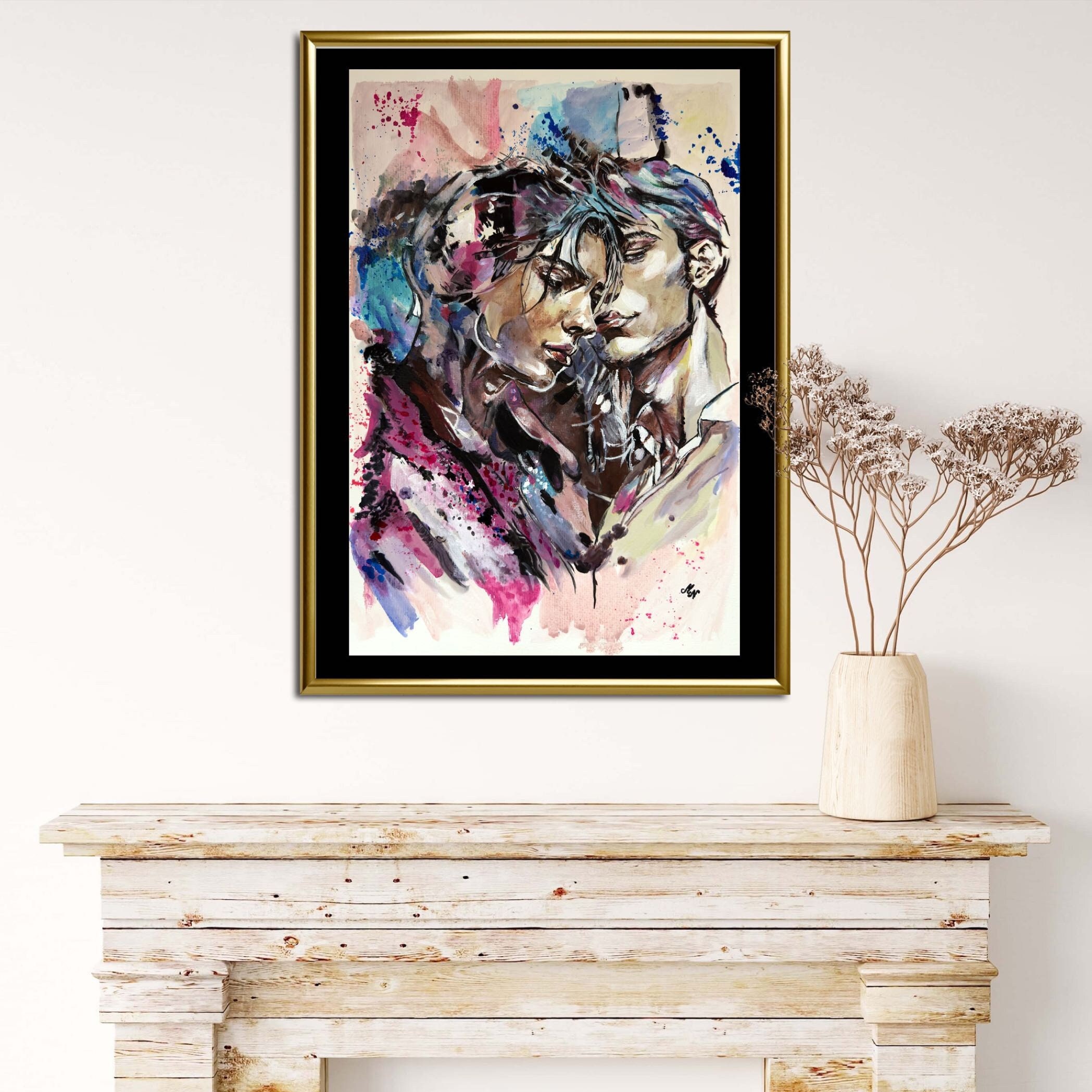 Whispered Promises Original Watercolor Painting, Man Portrait, Decor ...