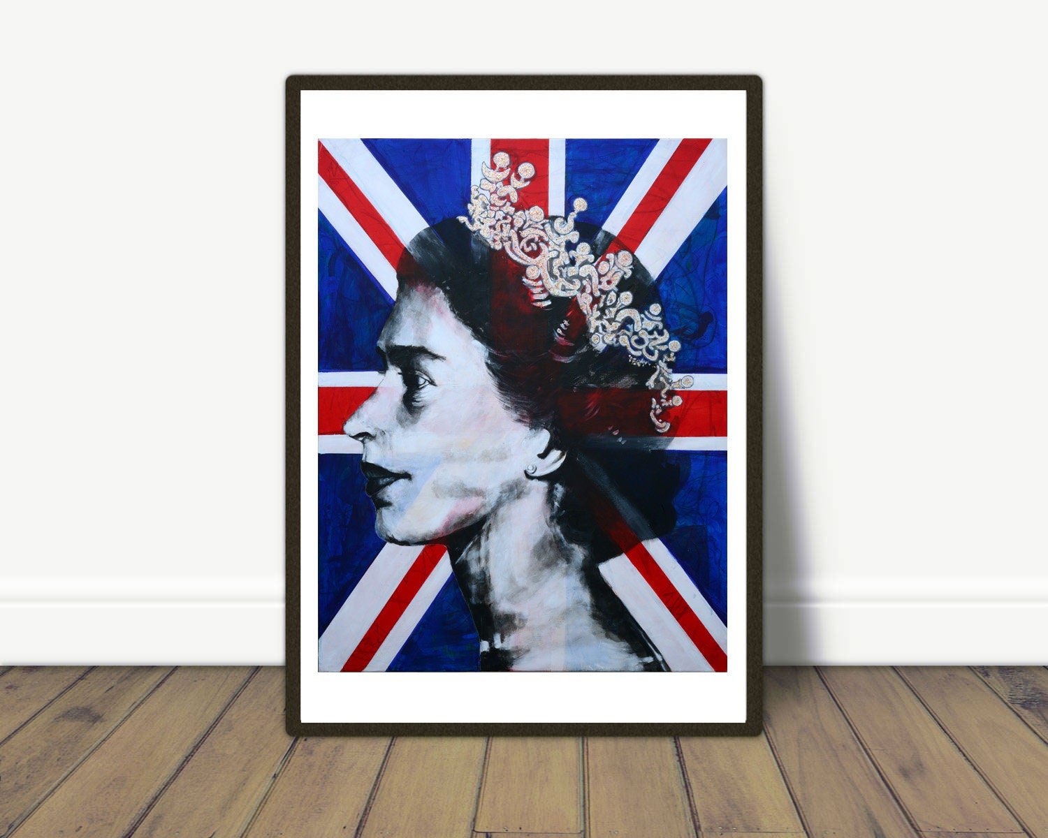 Queen Elizabeth II Union Jack Portrait, Large Prints , Modern Decor ...