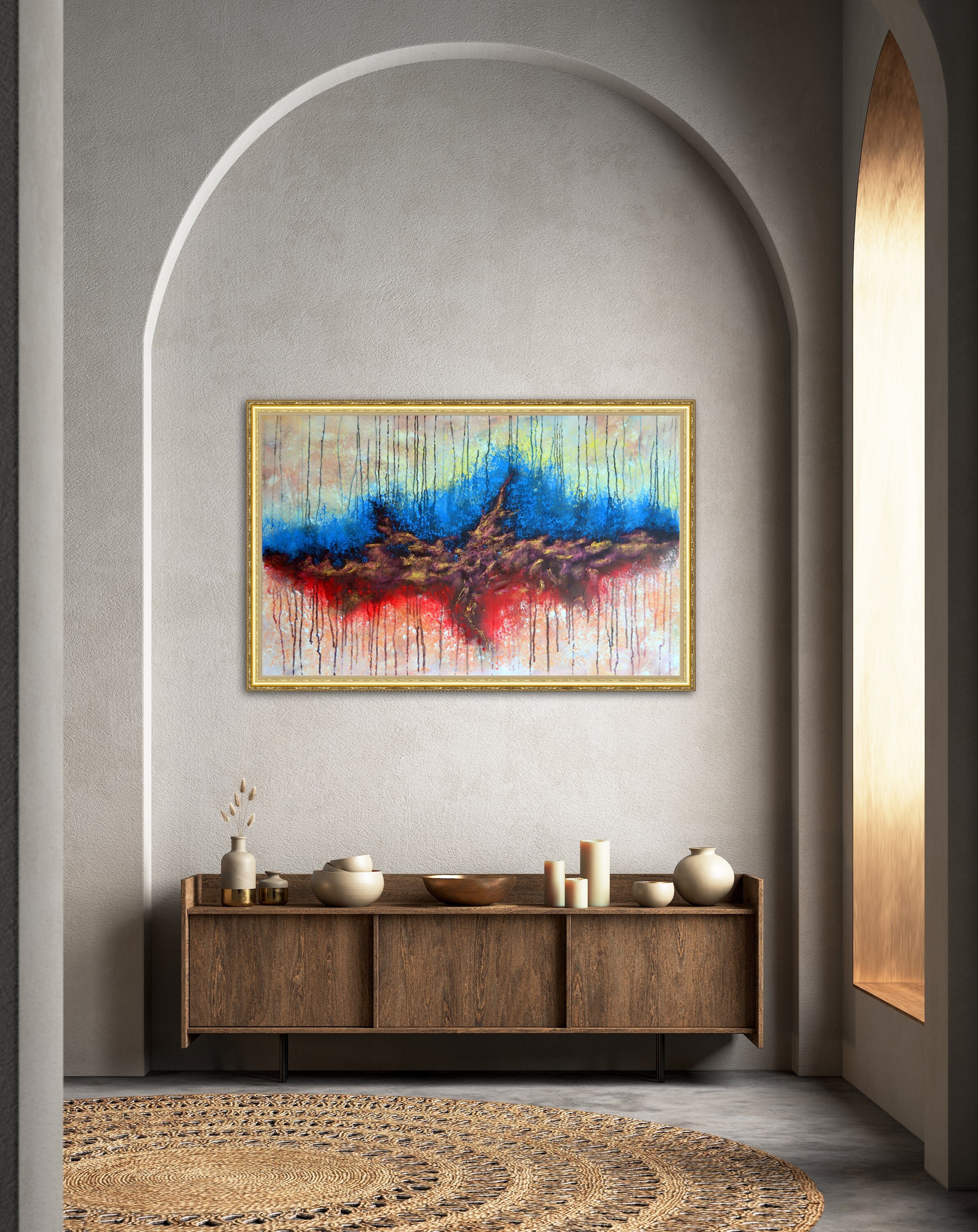 Abstract Elements Abstract Home Decor Art on Large Canvas Ready to Hang ...