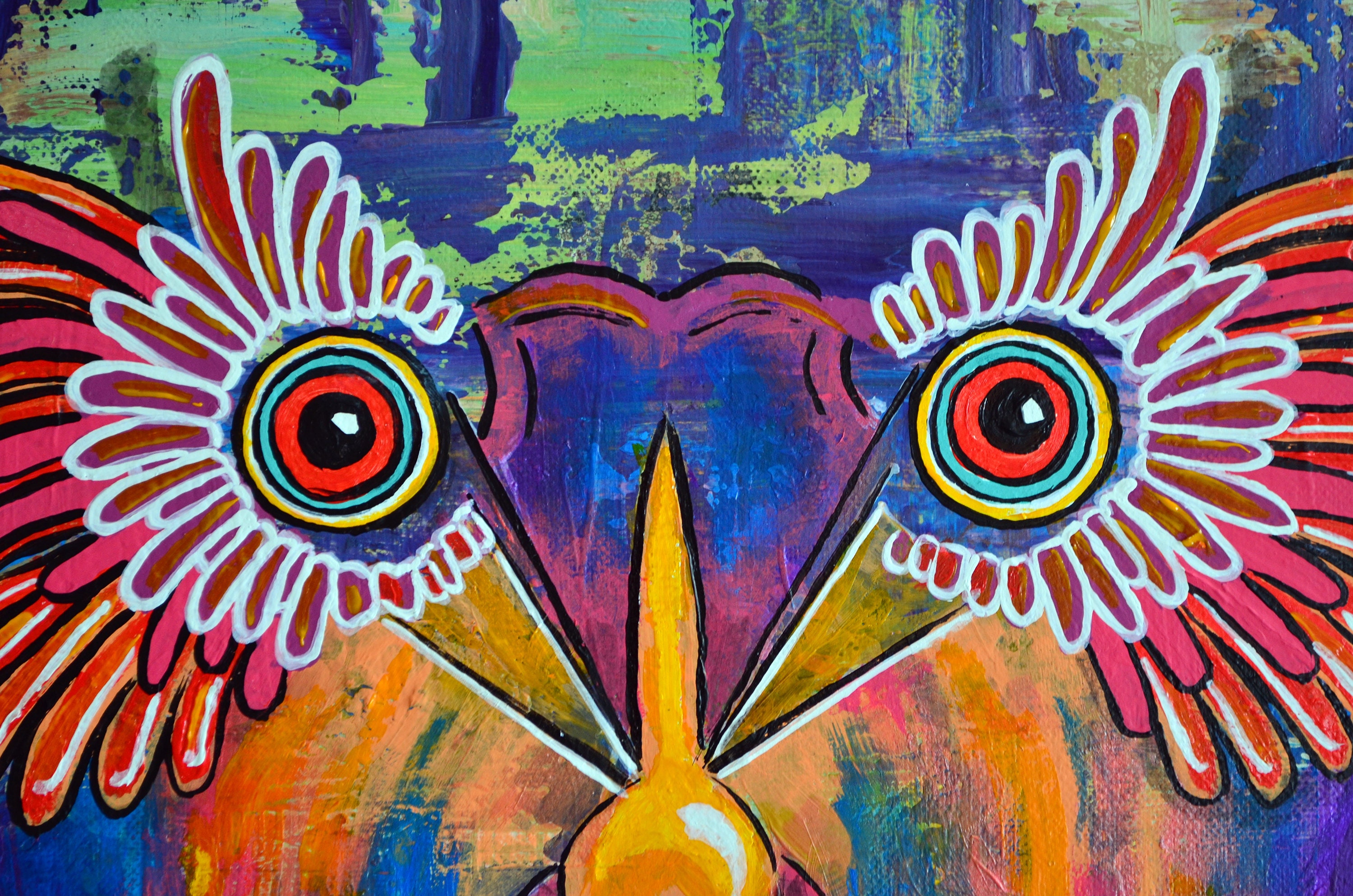 Birdman Original Modern Portrait Art Painting on Deep Canvas - Etsy