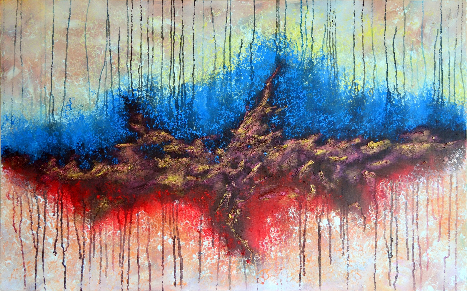 Abstract Elements Abstract Home Decor Art on Large Canvas Ready to Hang ...