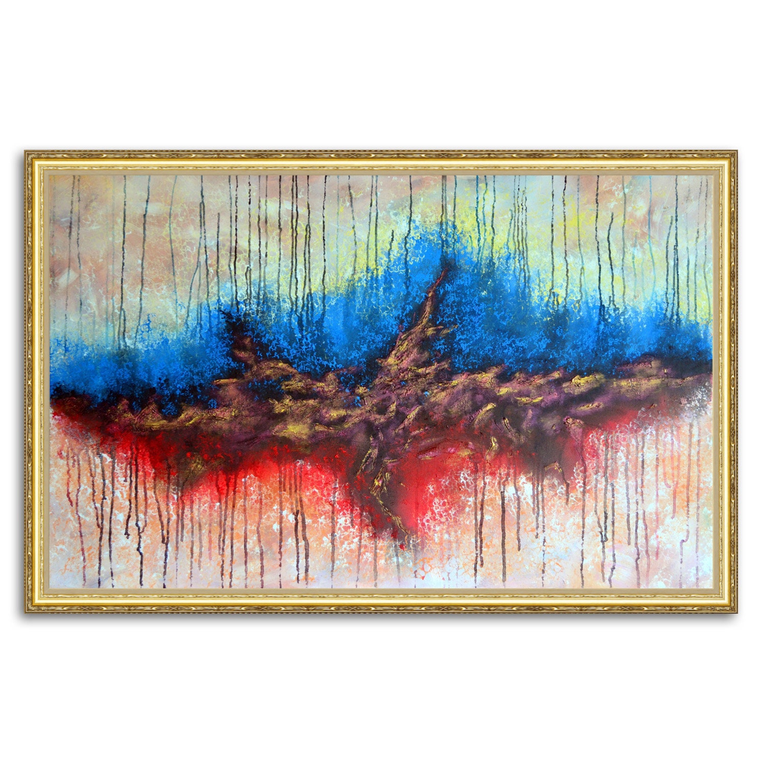 Abstract Elements Abstract Home Decor Art on Large Canvas Ready to Hang ...