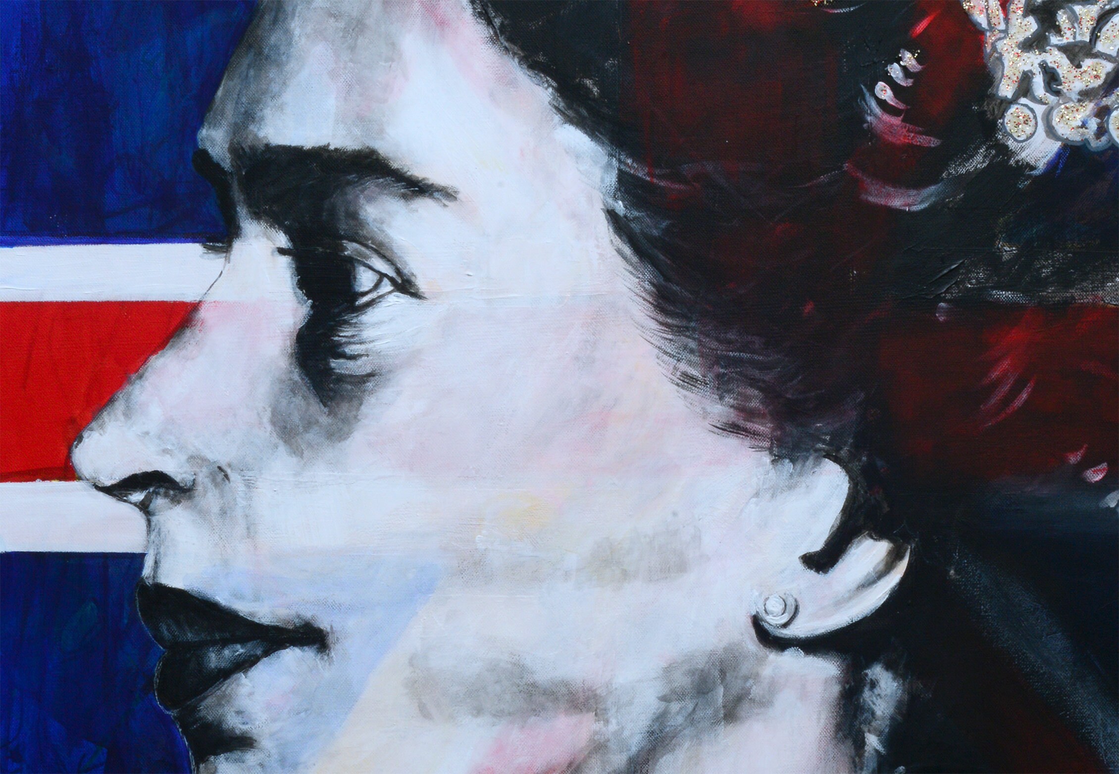 Queen Elizabeth II Union Jack Portrait Large Prints - Etsy