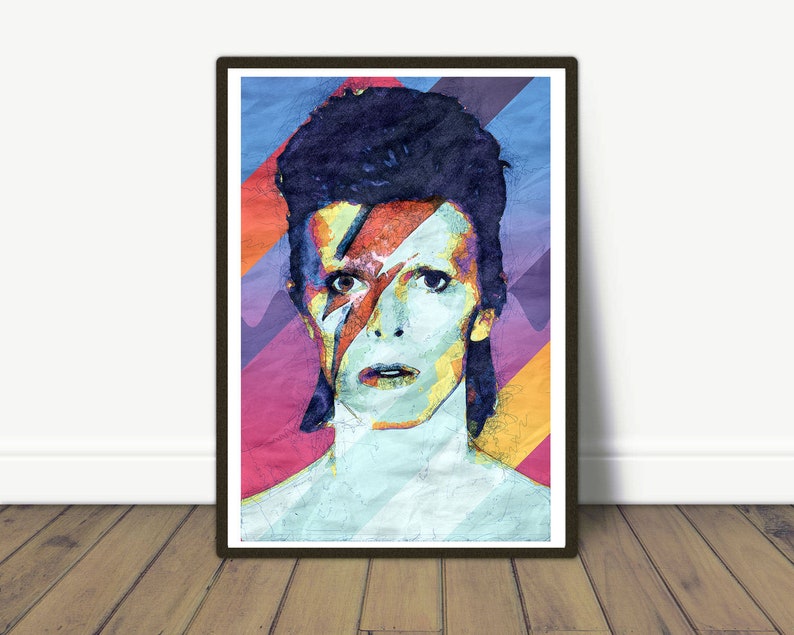 David Bowie Ziggy Stardust Pop Art Modern Poster Stylised Art No 1 Modern Art Modern Wall