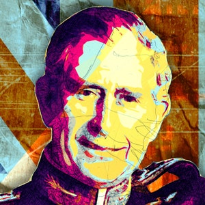 Charles III King Union Jack Pop Art Portrait Wall Decor - Etsy