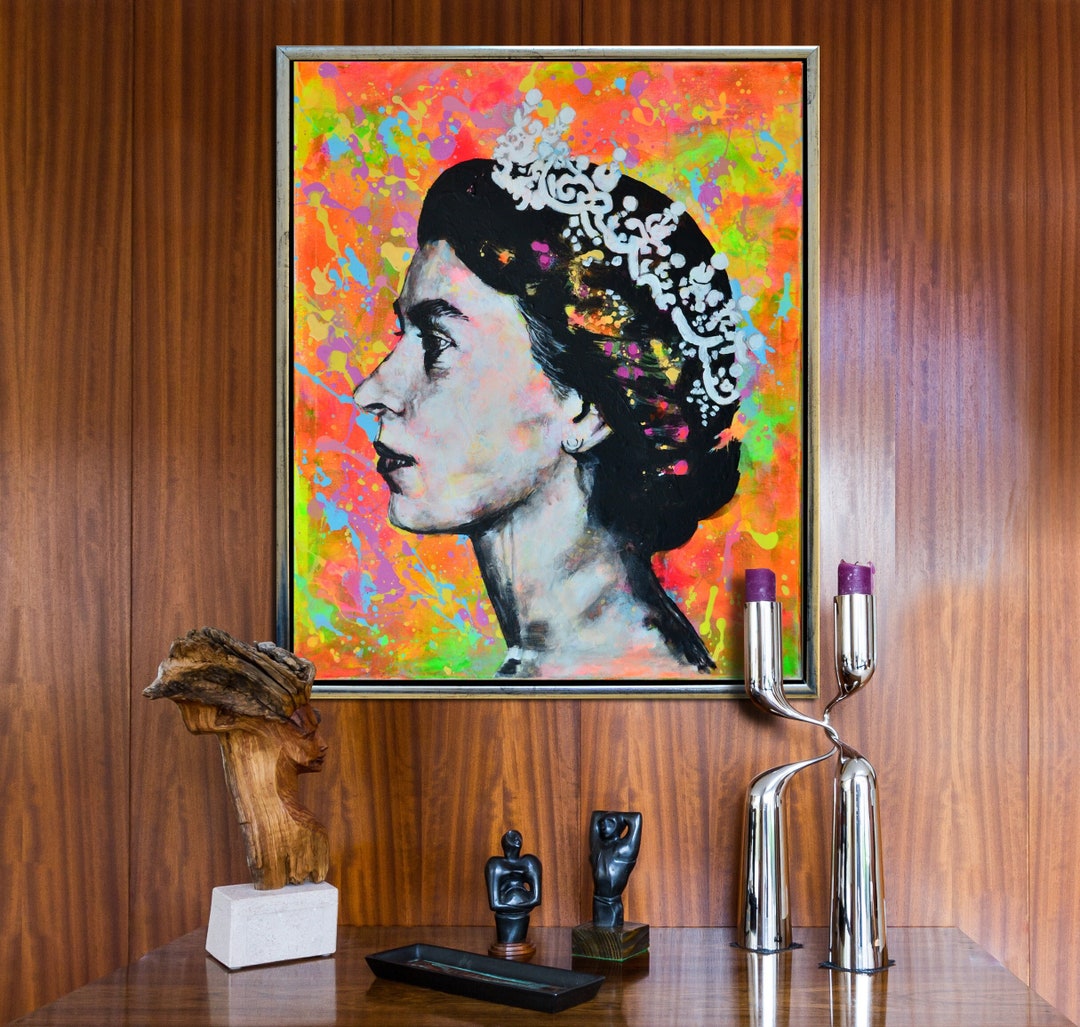 Queen Elizabeth II - Modern Print Art 2, Large Prints , Modern Decor ...