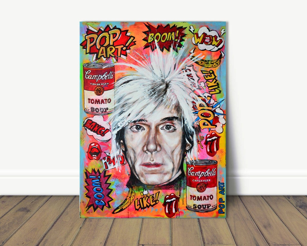 Andy Warhol - Original Pop Art Painting Art on Large Canvas, Modern ...