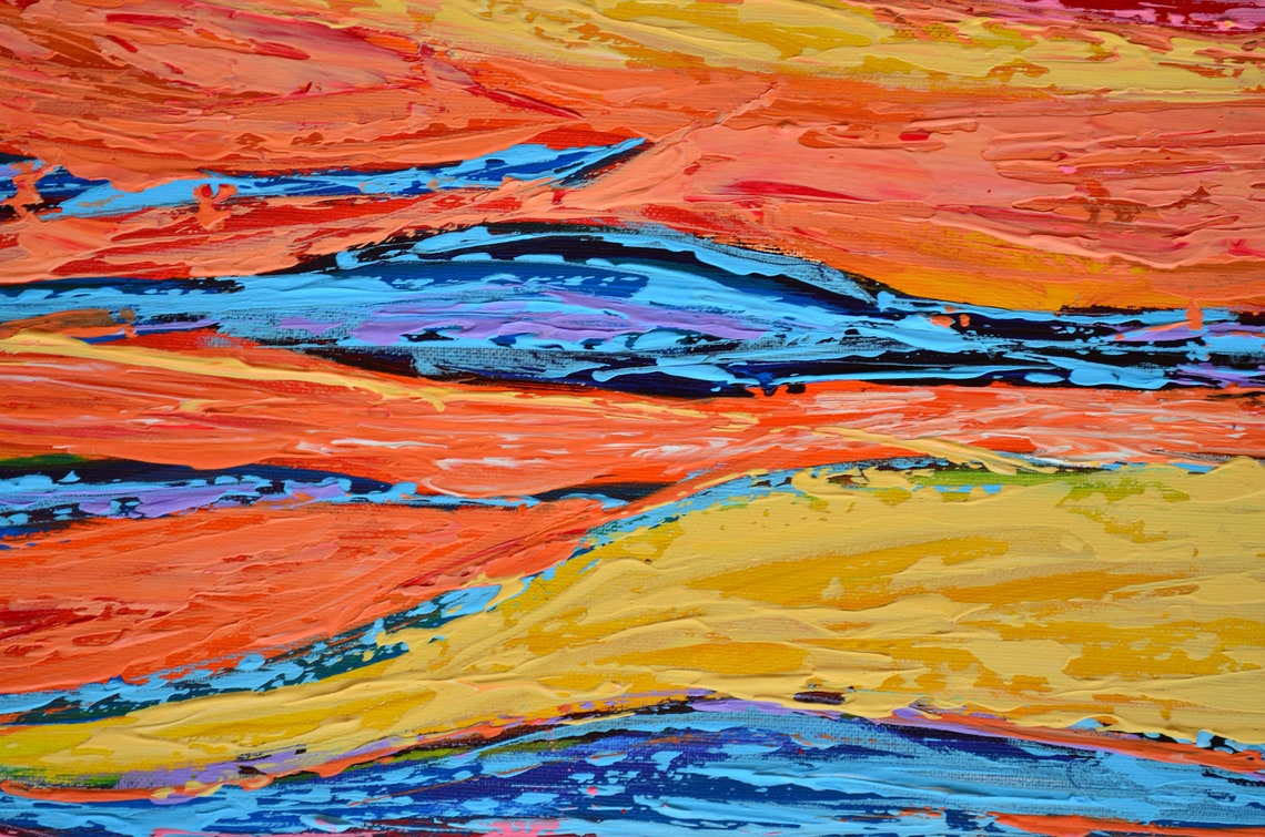 Enjoy Life Original Painting on Canvas Ready to Hang Office | Etsy UK