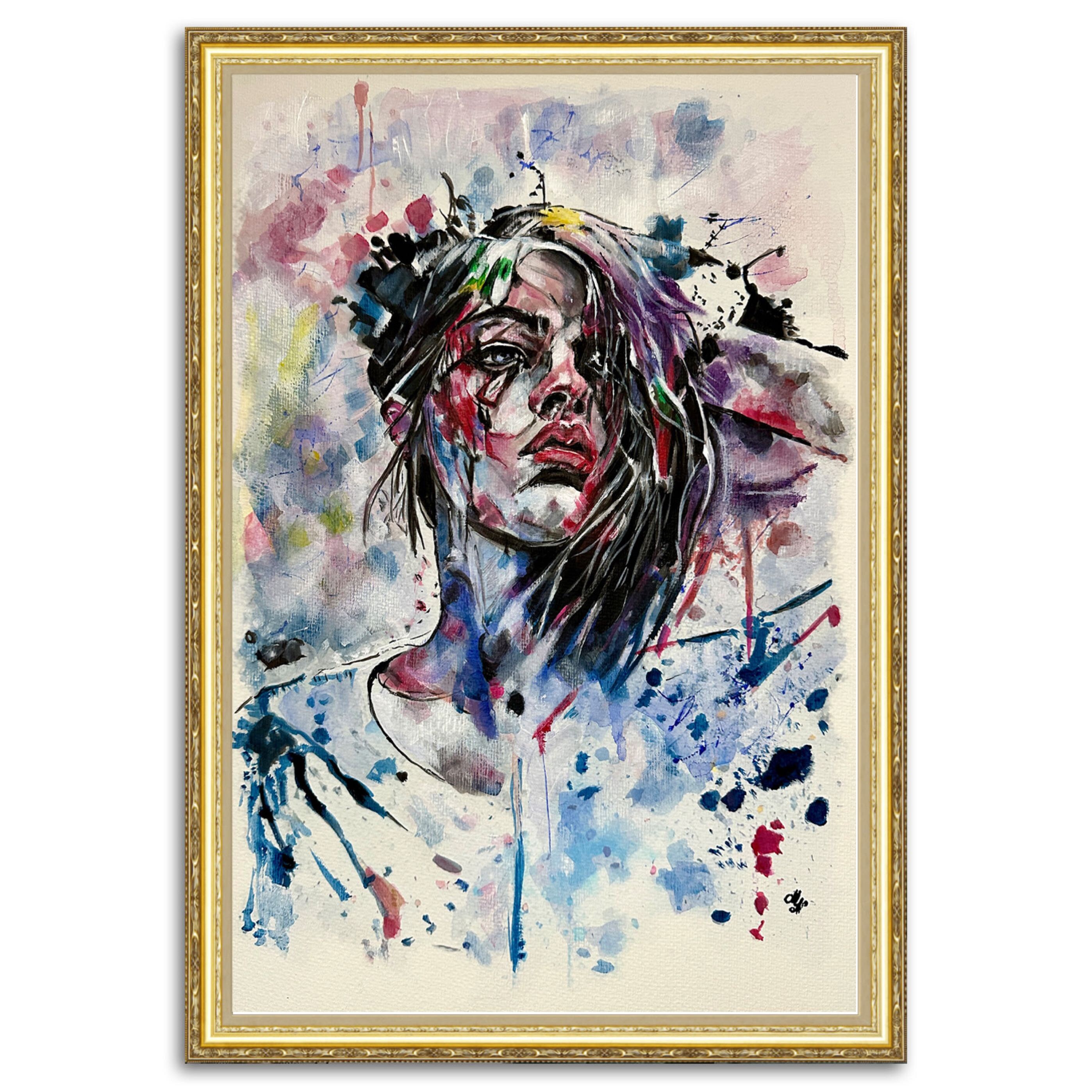Fluid Expressions Original Watercolor Painting, Romantic Women's ...