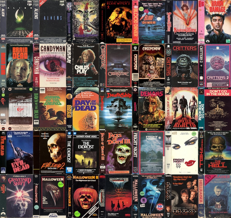 Horror Movies VHS Tapes Retro VHS Covers Cult Classics Decor ...