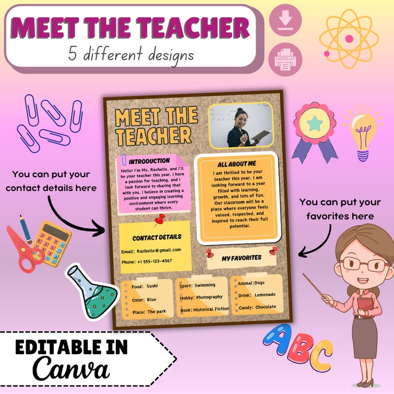 Meet the Teacher Template: Back to School Newsletter (digital Download ...