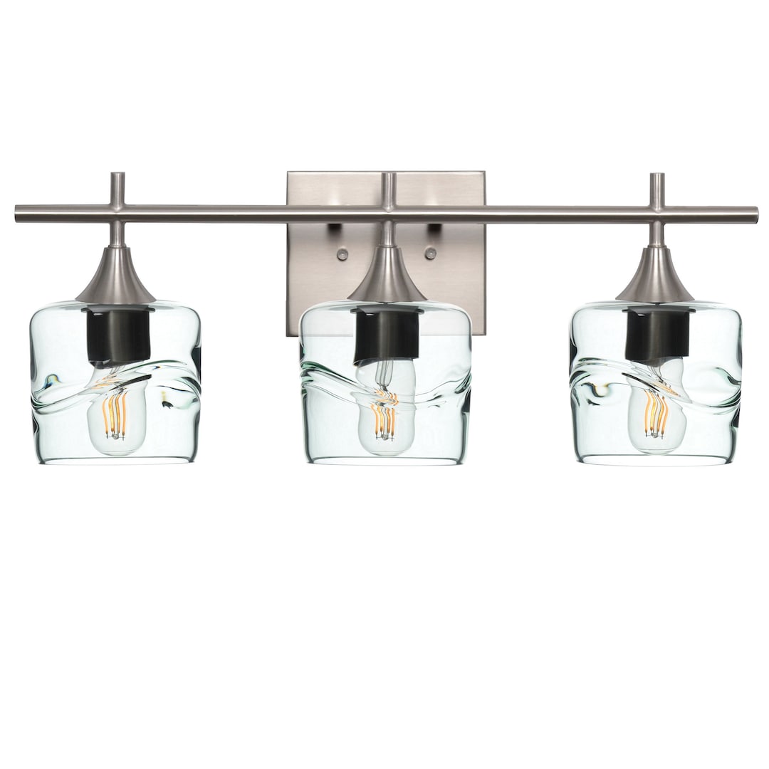 SWELL | Handblown Glass Bathroom Vanity Light Fixture | Wave Inspired ...
