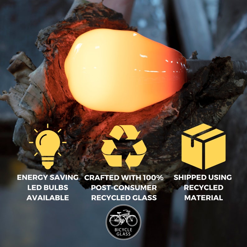 Handblown Recycled Glass Bathroom Vanity Light | Web Inspired Design ...