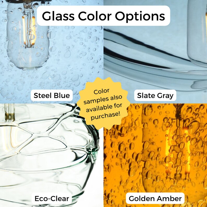 Hand Blown Recycled Glass Bathroom Vanity Light | Seeded Glass | Made ...