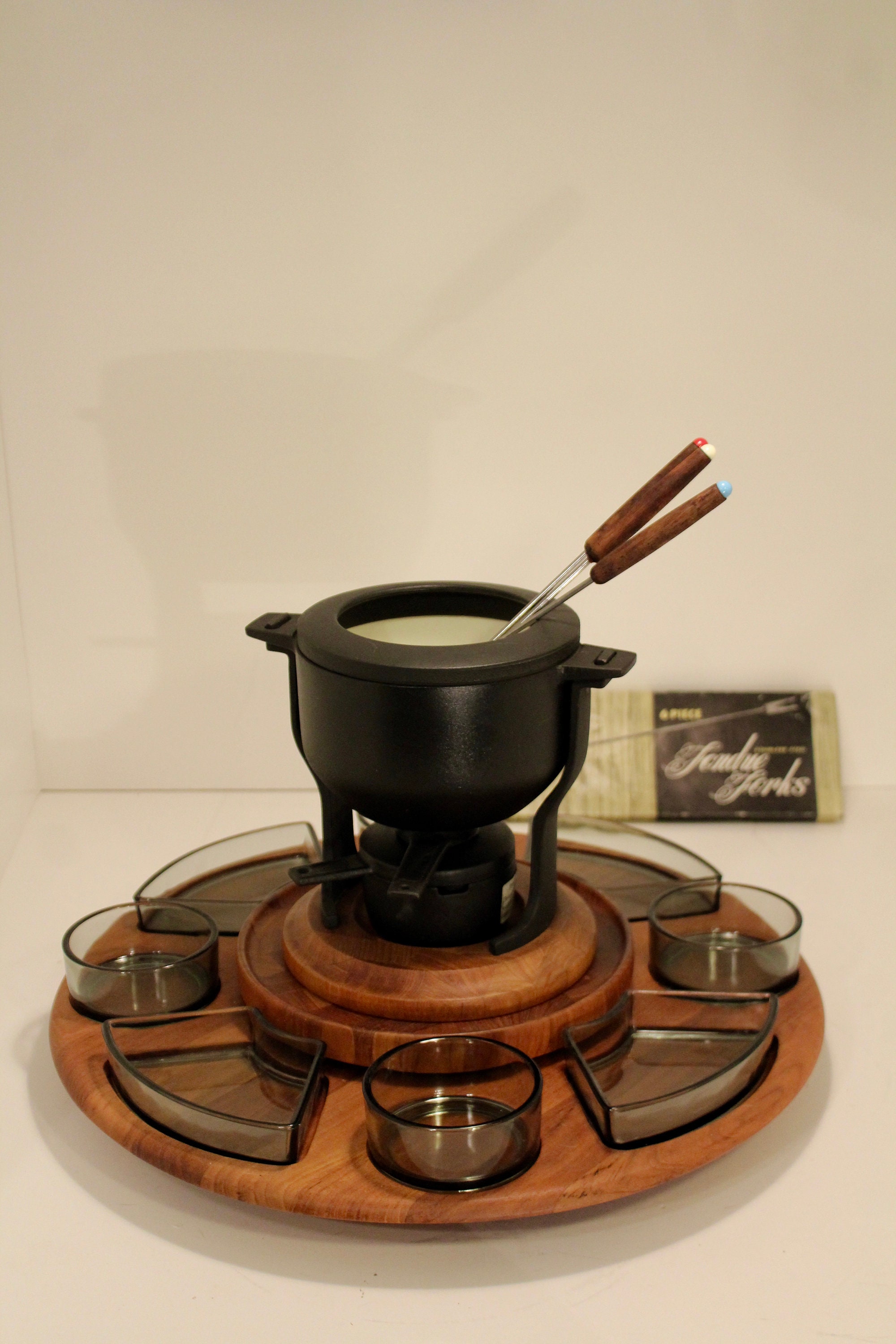 Vintage Fondue Party Chrome Fondue Set RARE Atomic Age Complete Fondue ...