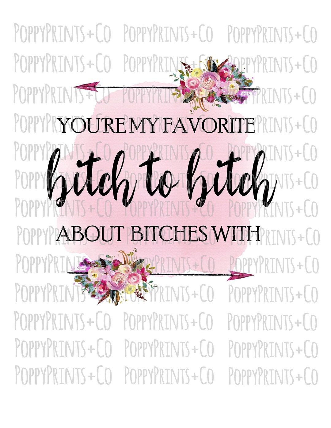 Funny Adult Sublimation Design Download, Floral Watercolor Favorite ...