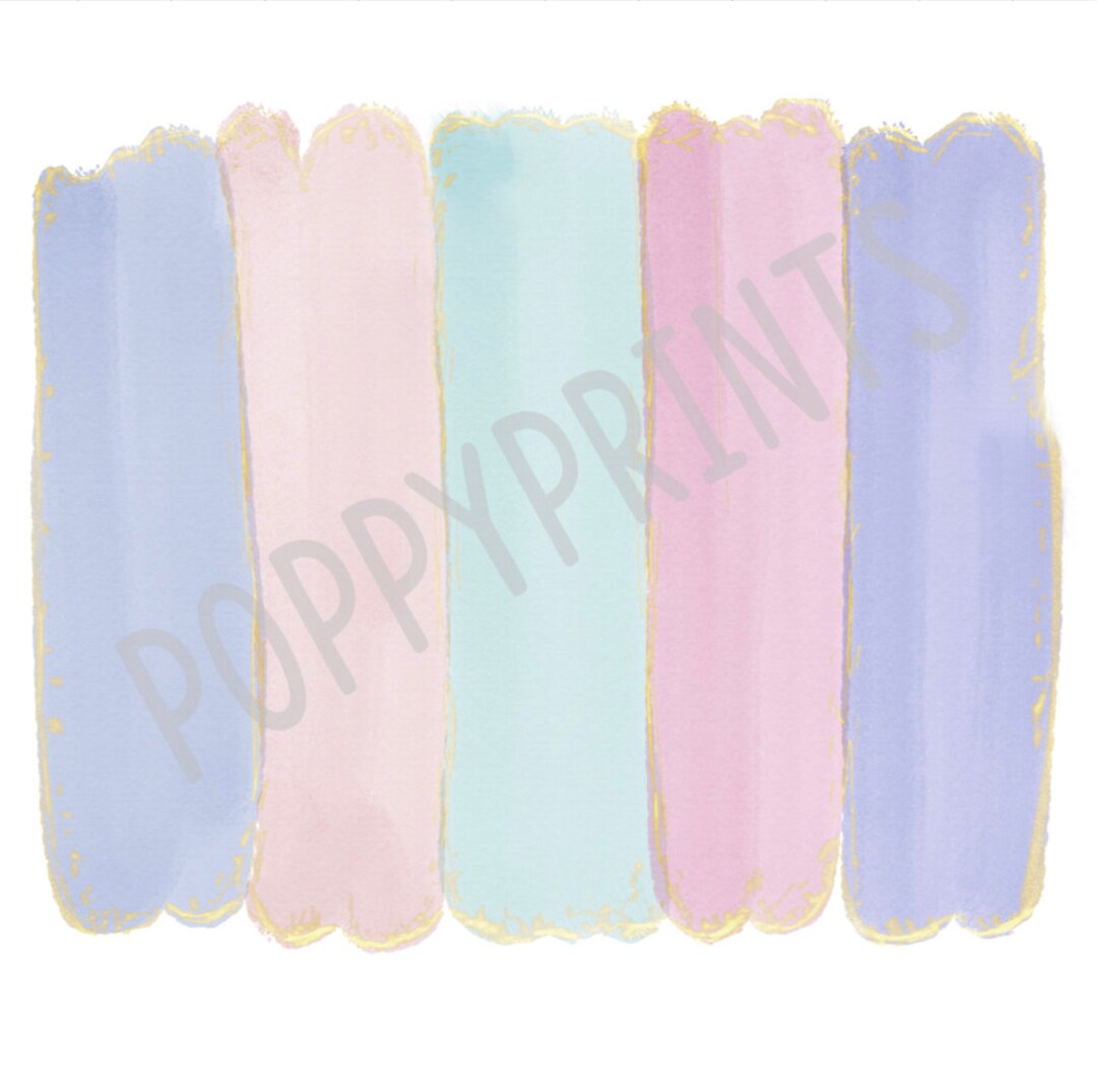Pastel Watercolor Brushstrokes Background Gold Flakes JPEG, Digital ...