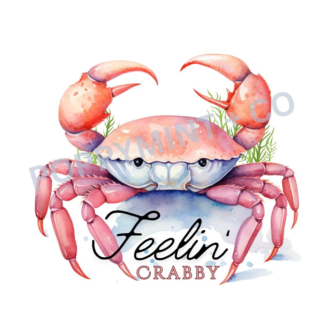 Funny Feeling Crabby Beach Crab Digital Download PNG for Sublimation or ...