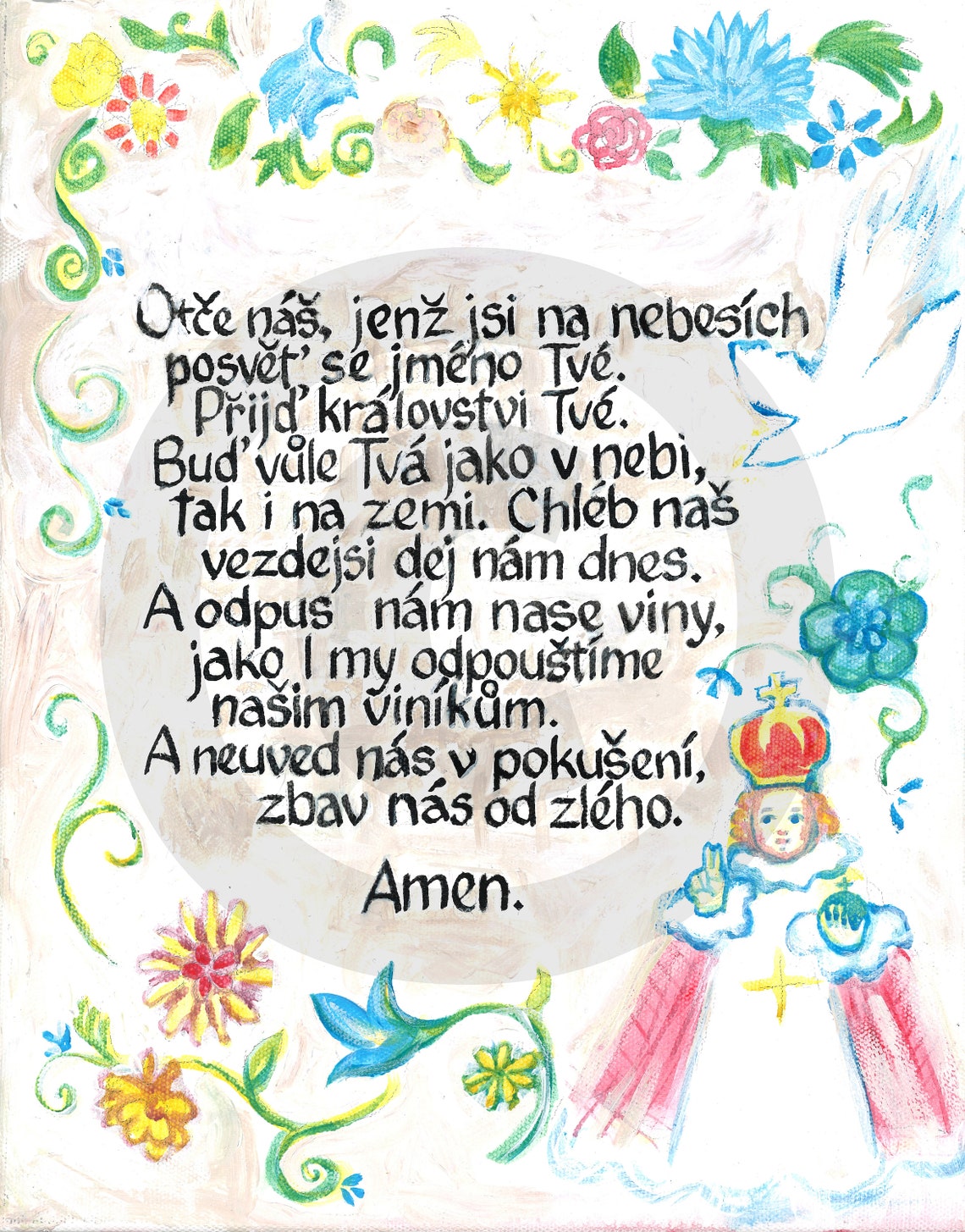 Otce Náš – Our Father Prayer in Czech – Hand Calligraphy With Hand ...