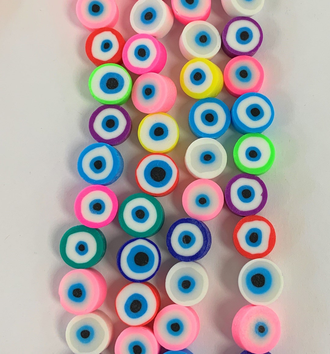 10mm Multi-color Polymer Clay Evil Eye Beads - Etsy