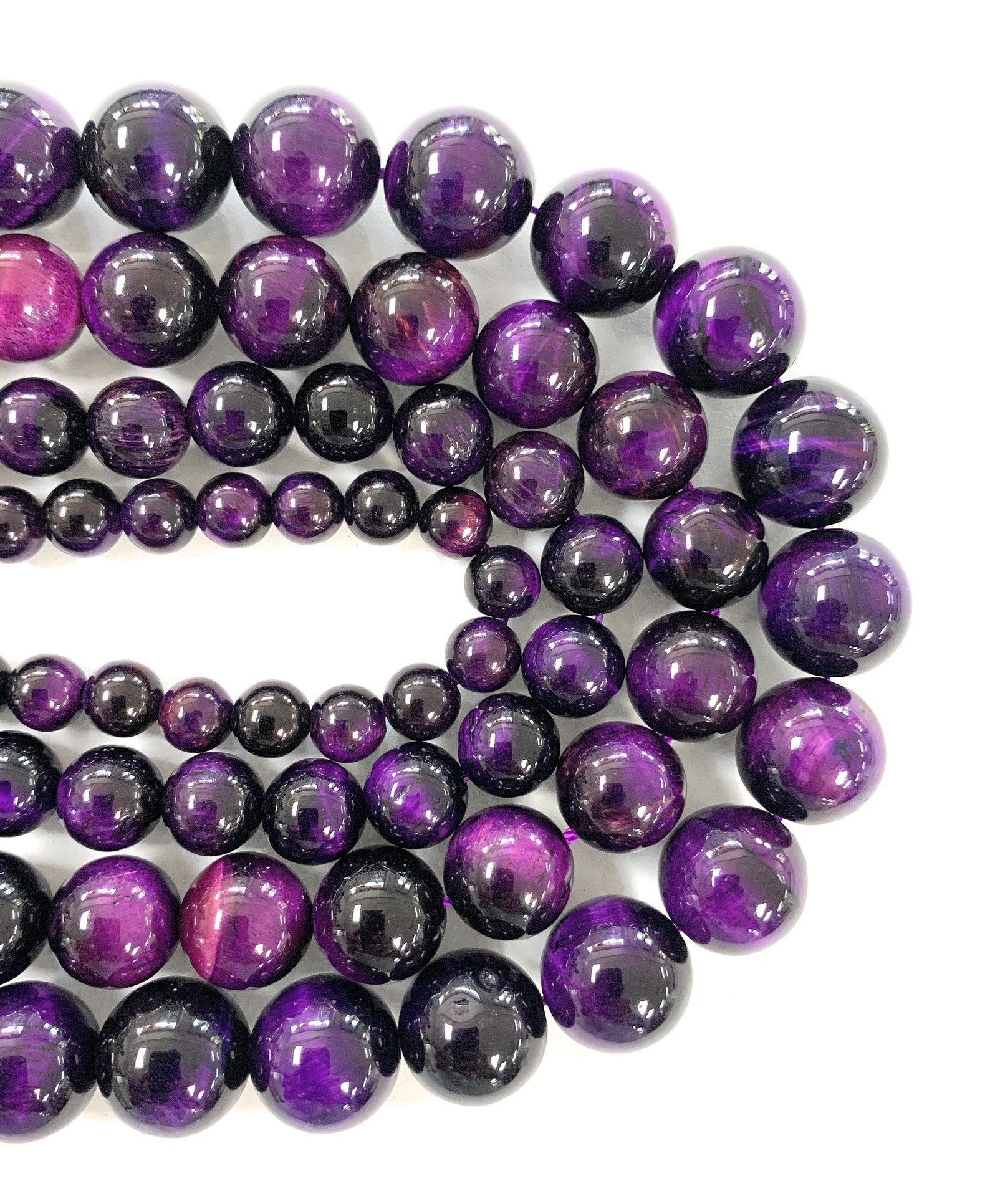 Tigers Eye mystic Purple Gemstone Beads in 6MM 8MM 10MM - Etsy