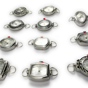 Geneva Elite Silver Watch Faces | Loops and Battery Included - Etsy