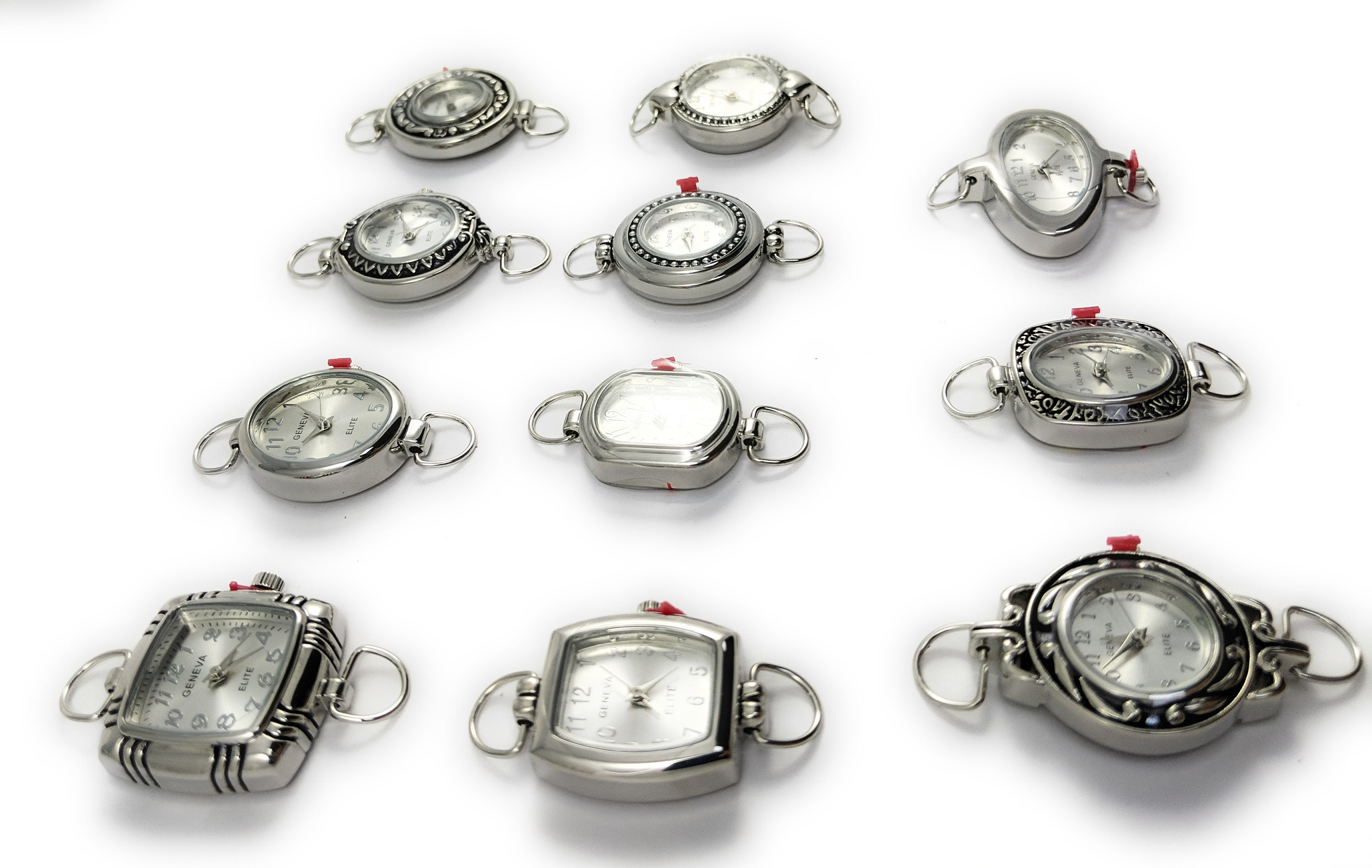 Geneva Elite Silver Watch Faces | Loops and Battery Included - Etsy