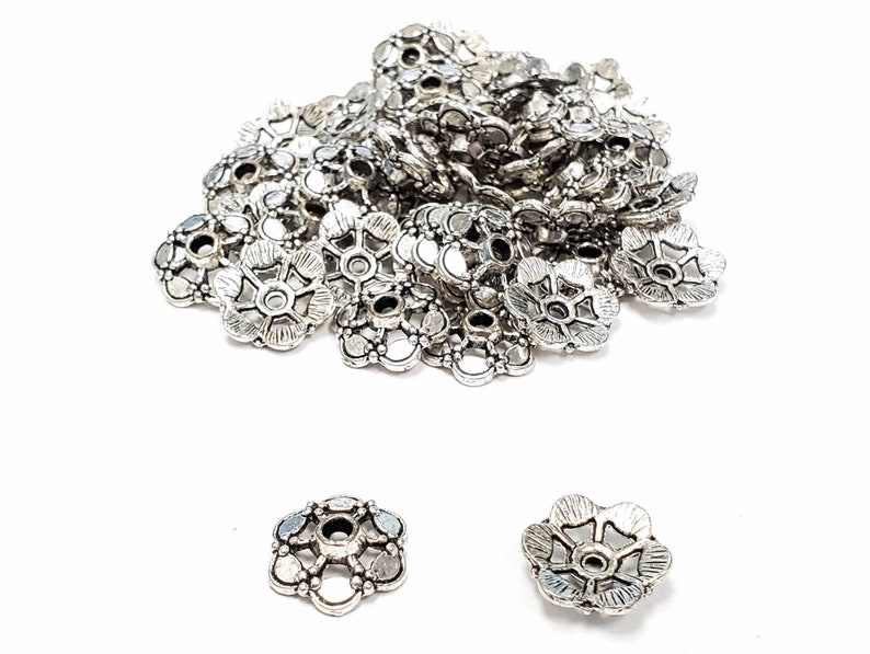 Pewter Bead Caps, 1.7mm Hole 13mm Wide, 8in Strand - Etsy