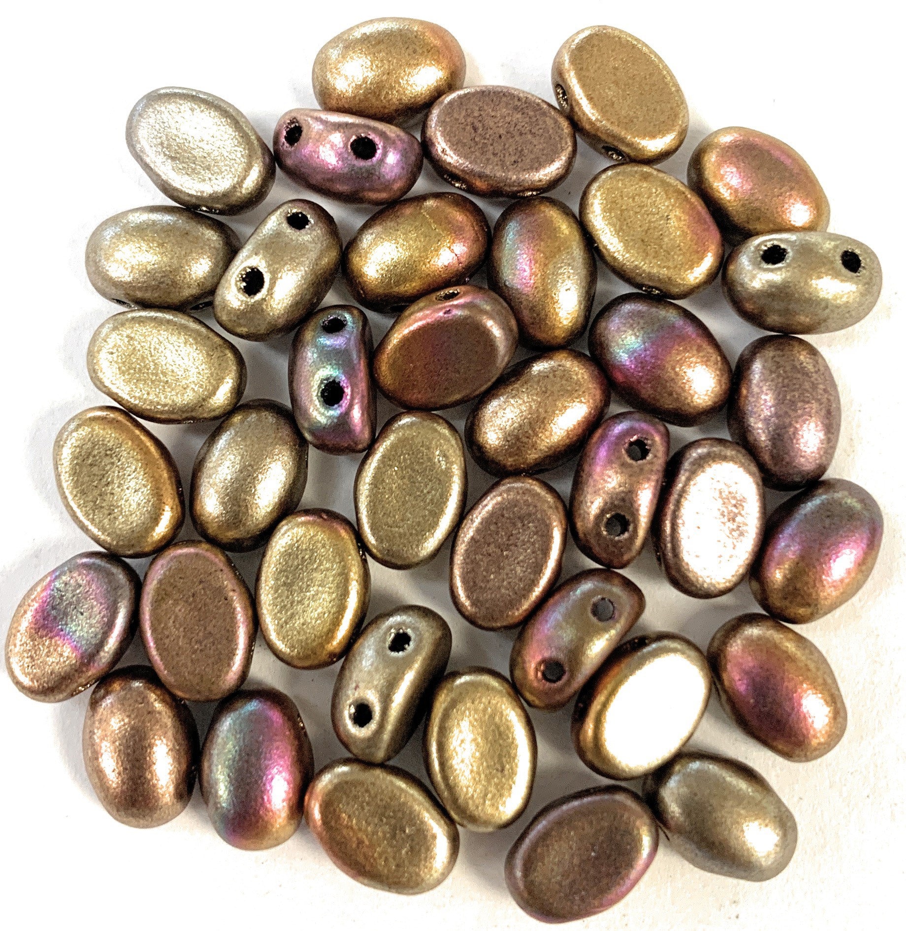 40 Piezas. SAMOS® PAR PUCA® 5x7 mm Iris Metálico Oro Amarillo, Cabujón ...