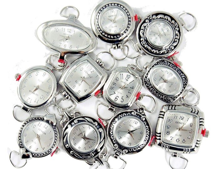 Geneva Elite Silver Watch Faces | Loops and Battery Included - Etsy