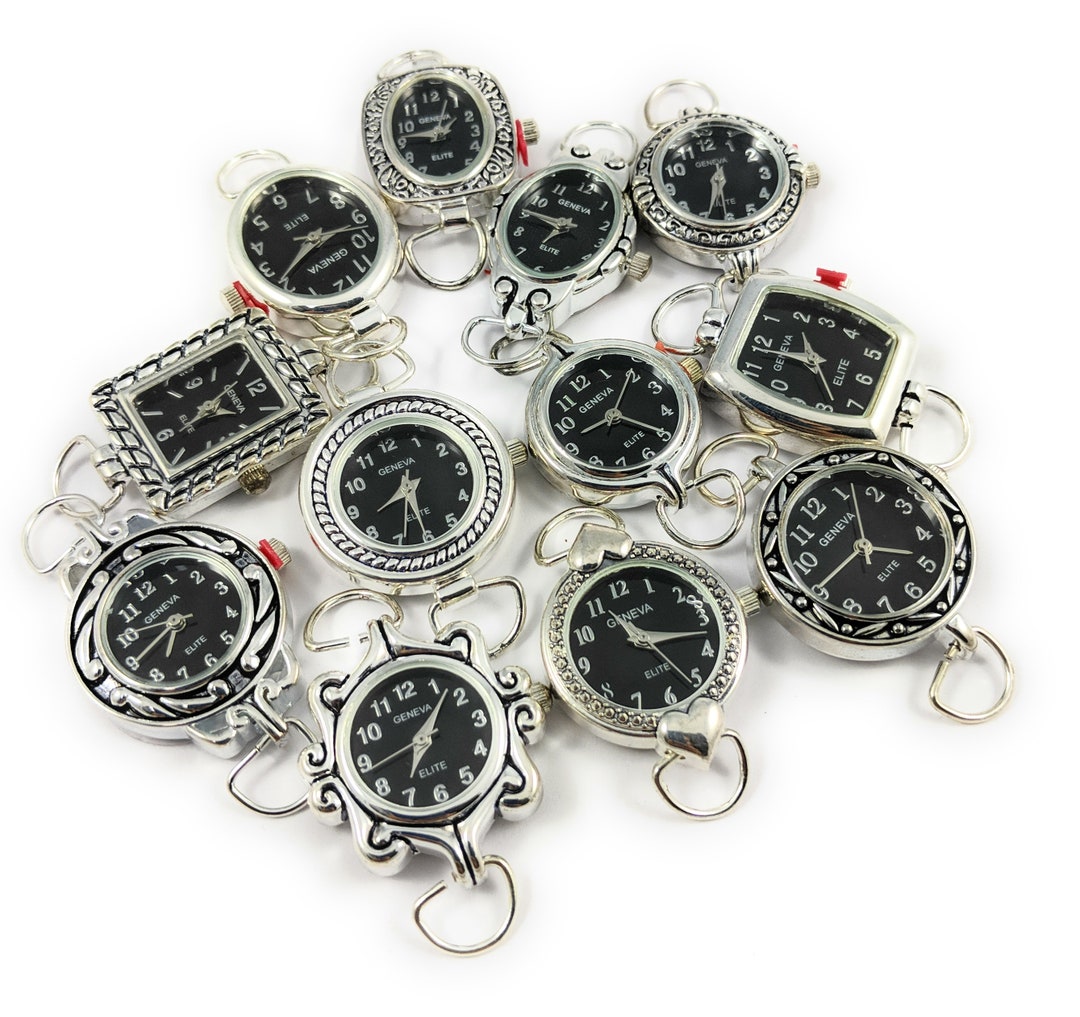 Geneva Elite Black Watch Faces | Loops and Battery Included - Etsy