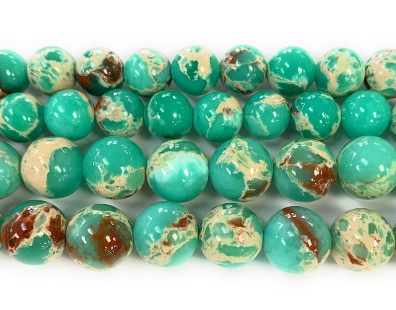 Green Sea Sediment Jasper Beads, Imperial Jasper, 8mm-10mm, 15 Inch ...