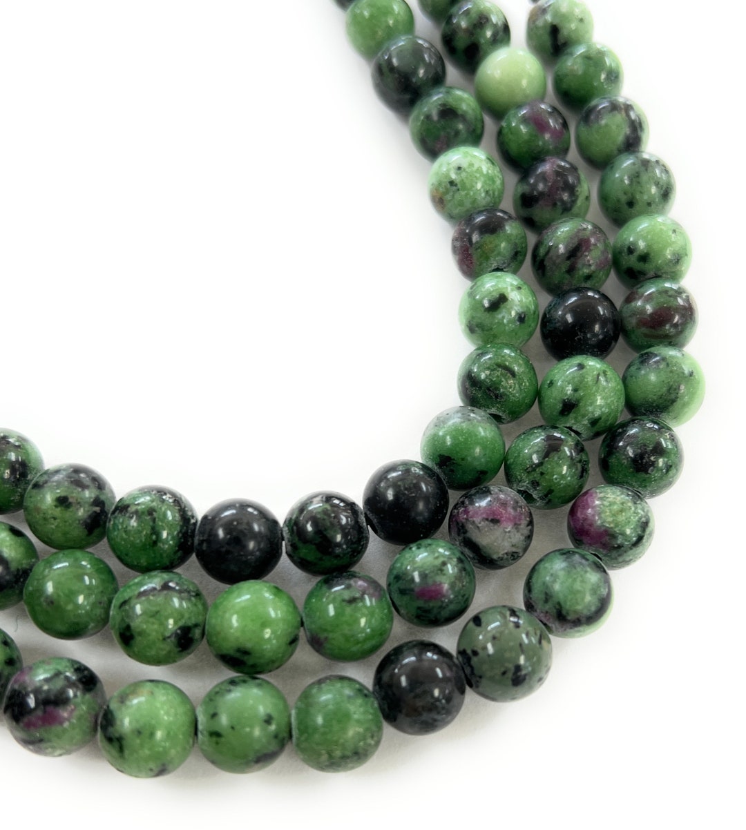 2mm Large Hole Ruby Zoisite - Etsy