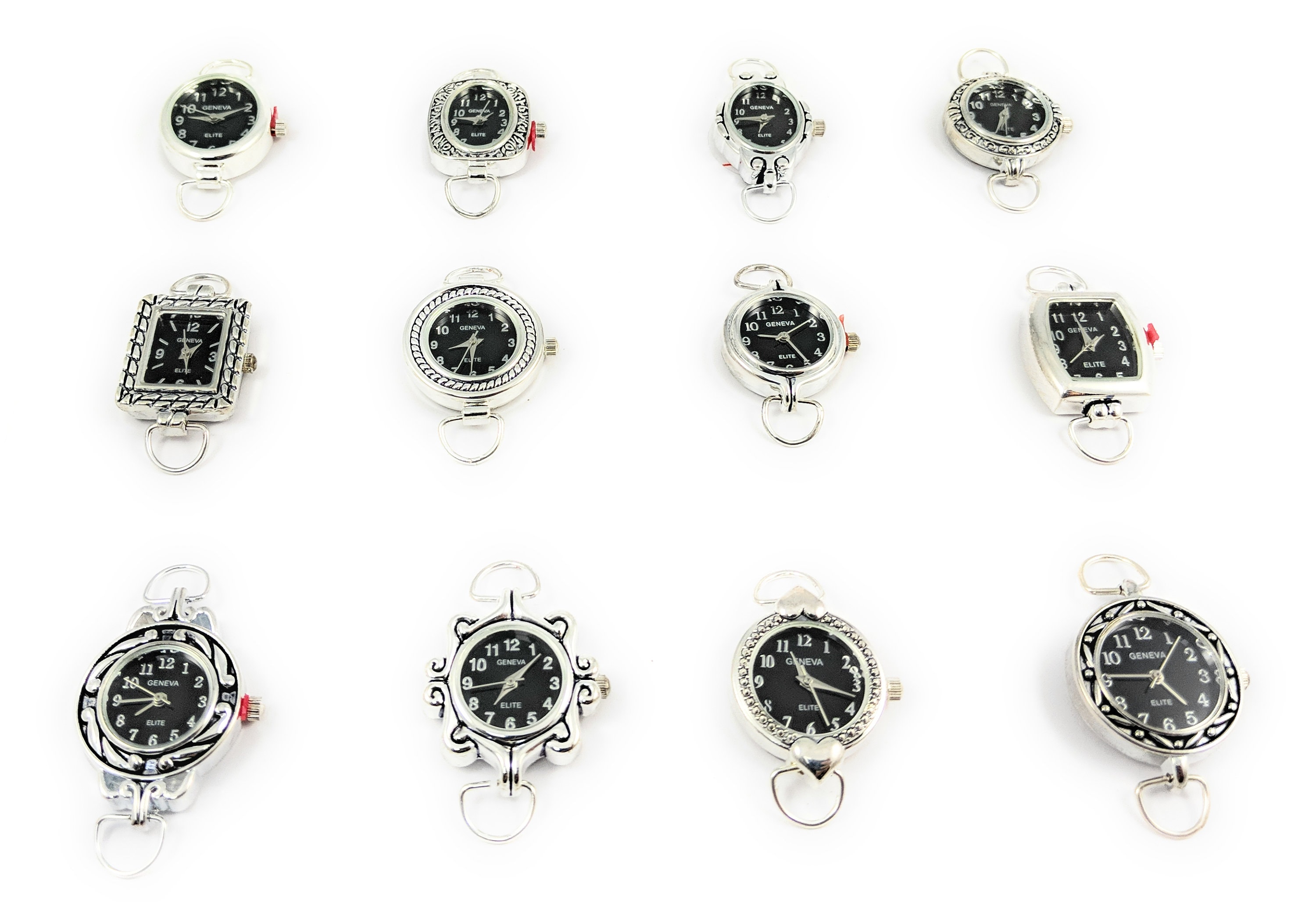 Geneva Elite Black Watch Faces | Loops and Battery Included - Etsy