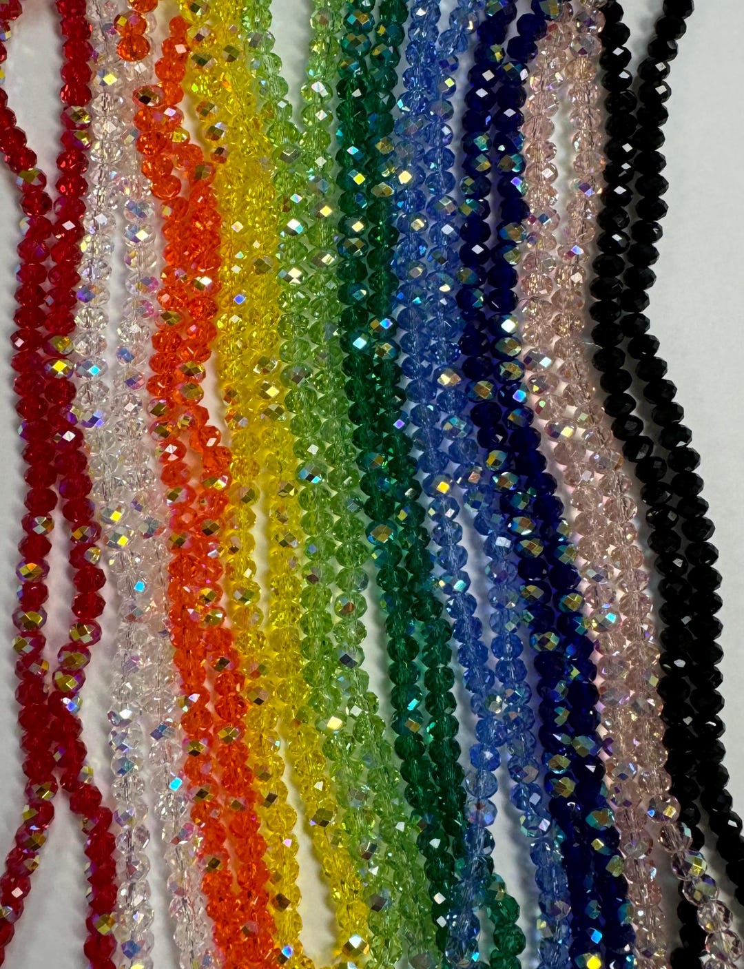 4mm, 6mm Chinese Crystal Mix Pack - 10 Strands Rainbow Colors, AB ...