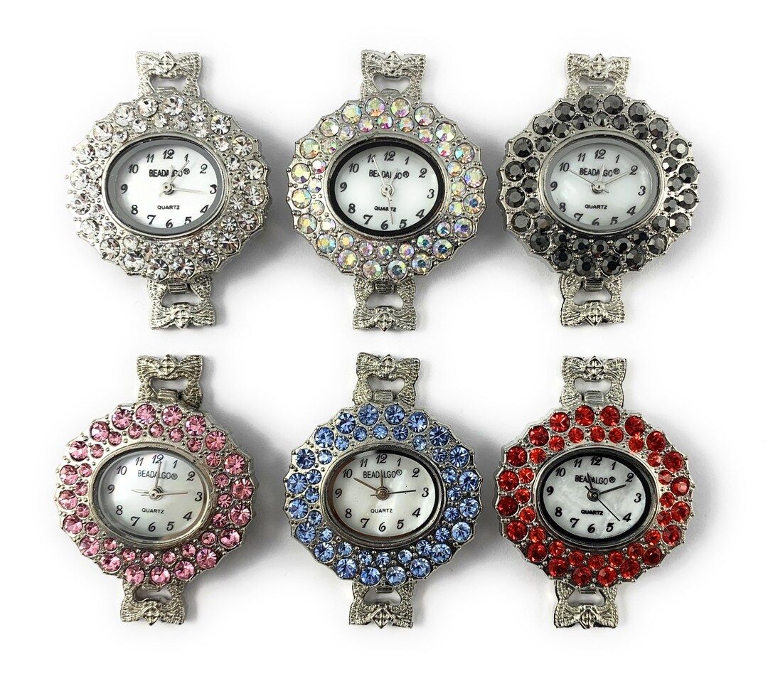 Beadalgo - 2 Line Crystal Rhinestone Watch Faces for Beading (oval) - Etsy
