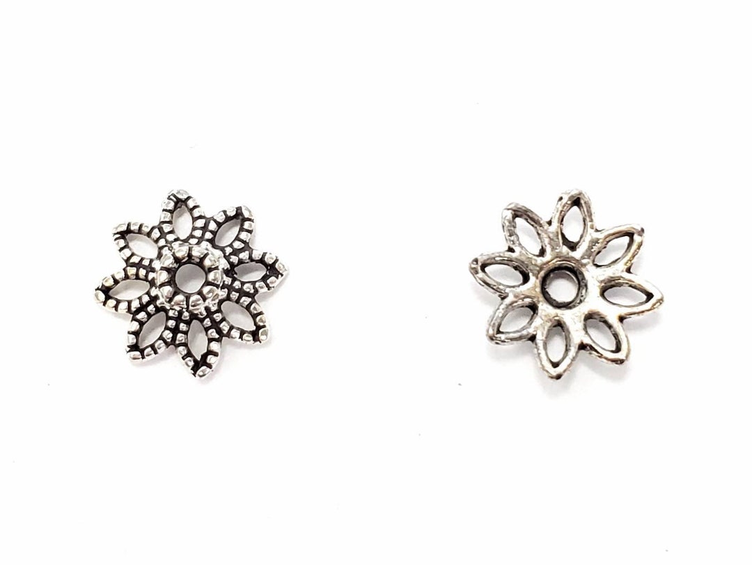 Pewter Bead Caps, 1.5mm Hole 9.2mm Wide, 8in Strand - Etsy