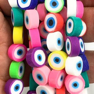 10mm Multi-color Polymer Clay Evil Eye Beads - Etsy