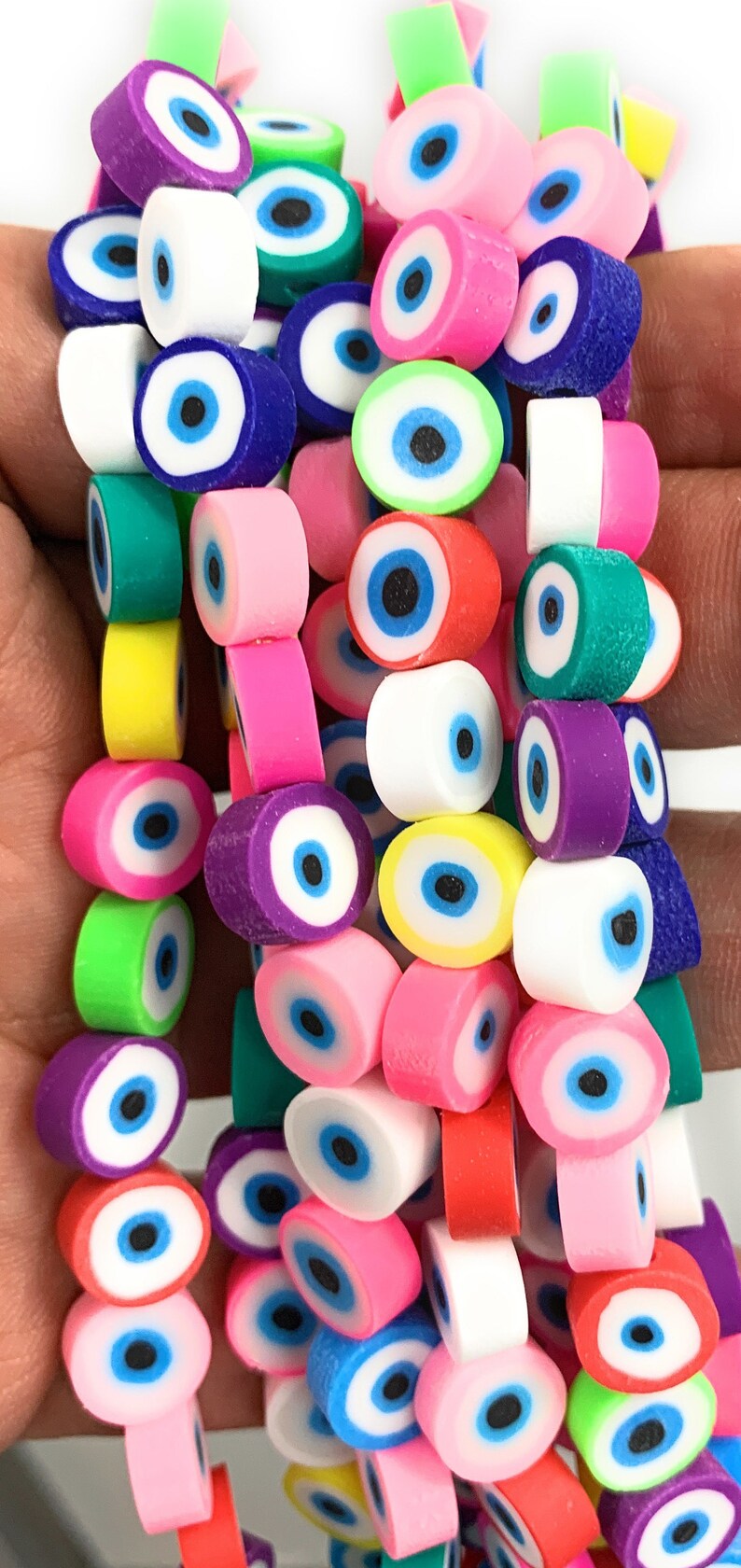 10mm Multi-color Polymer Clay Evil Eye Beads - Etsy