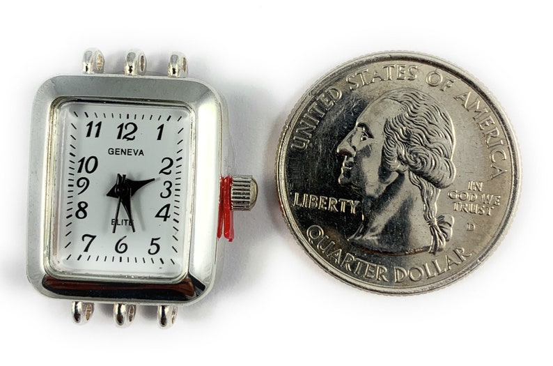 Geneva Elite Rectangle Watch Faces With 3 Loops - 18 X 22 Mm - Etsy