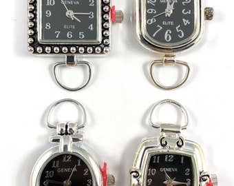 Geneva Elite Silver Watch Faces | Loops and Battery Included - Etsy