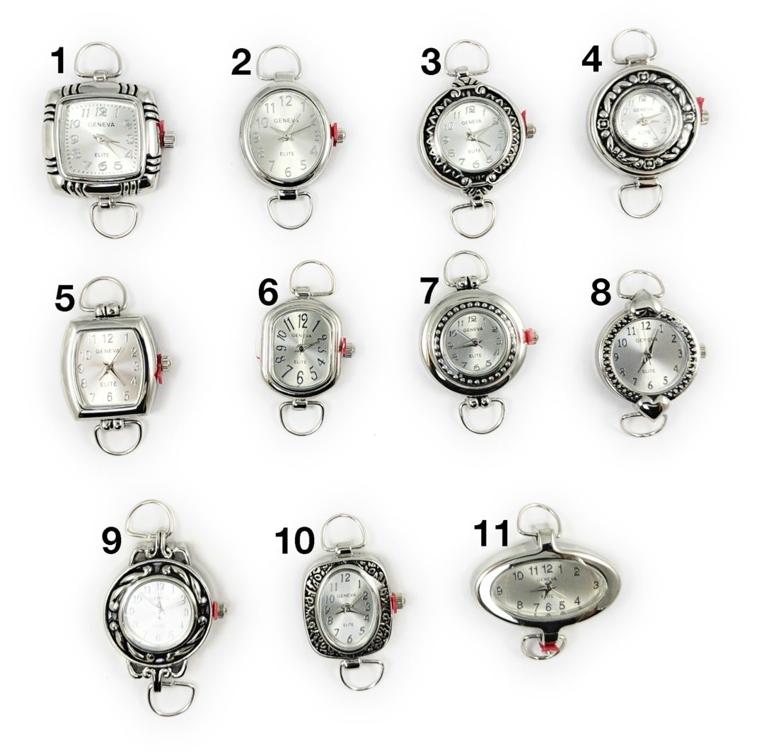 Geneva Elite Silver Watch Faces Loops and Battery Included - Etsy