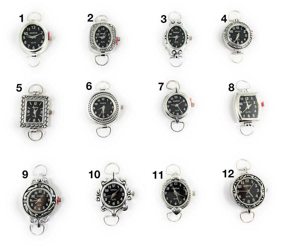 Geneva Elite Black Watch Faces Loops and Battery Included - Etsy