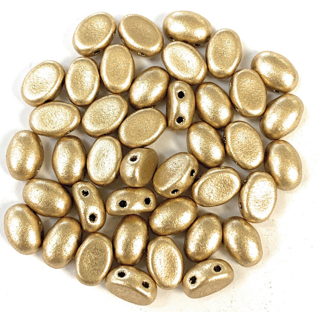 40 Pcs. SAMOS® PAR PUCA® 5x7 Mm Light Gold Matte, Two Hole Cabochon. - Etsy