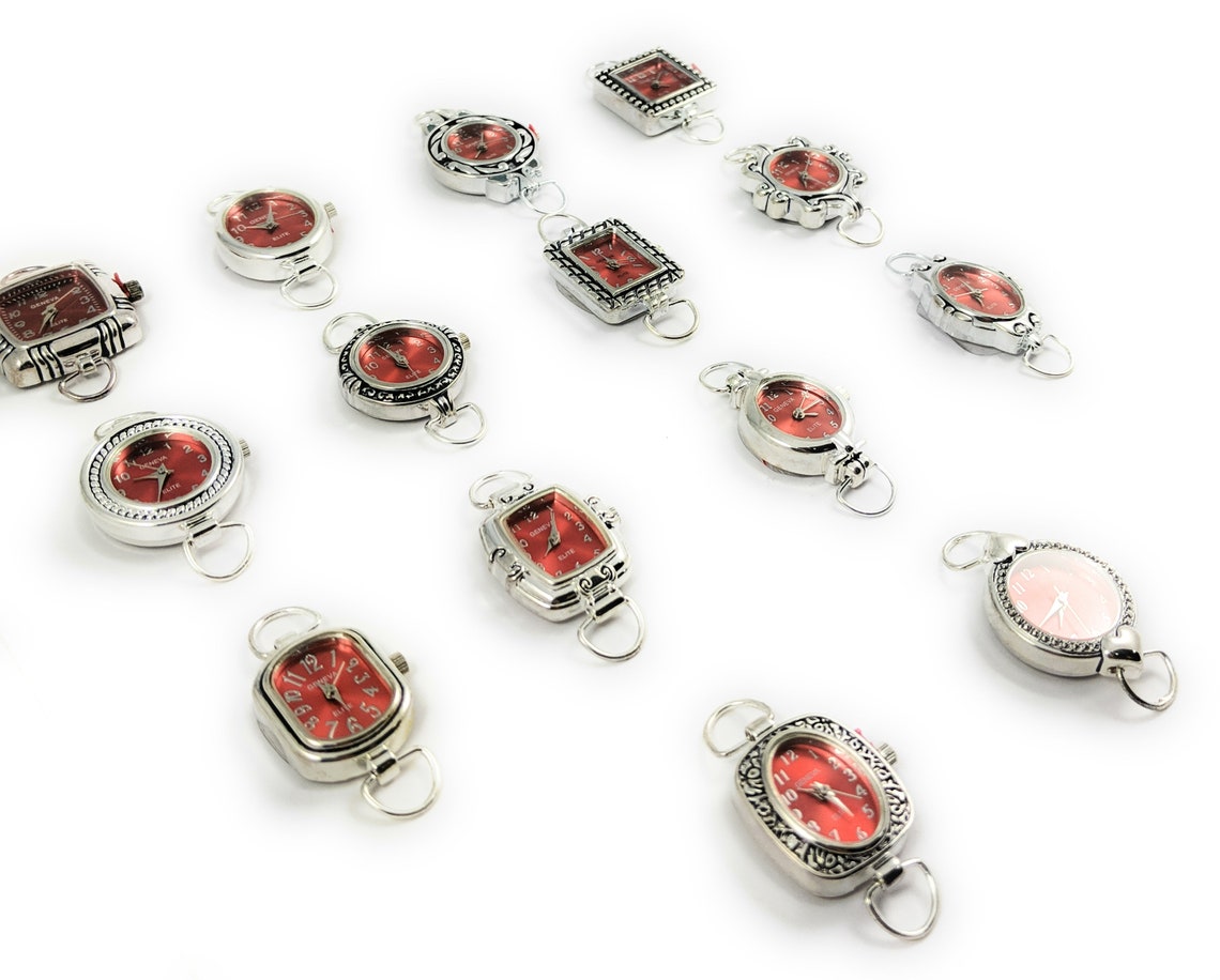 Geneva Elite Red Watch Faces | Loops and Battery Included - Etsy