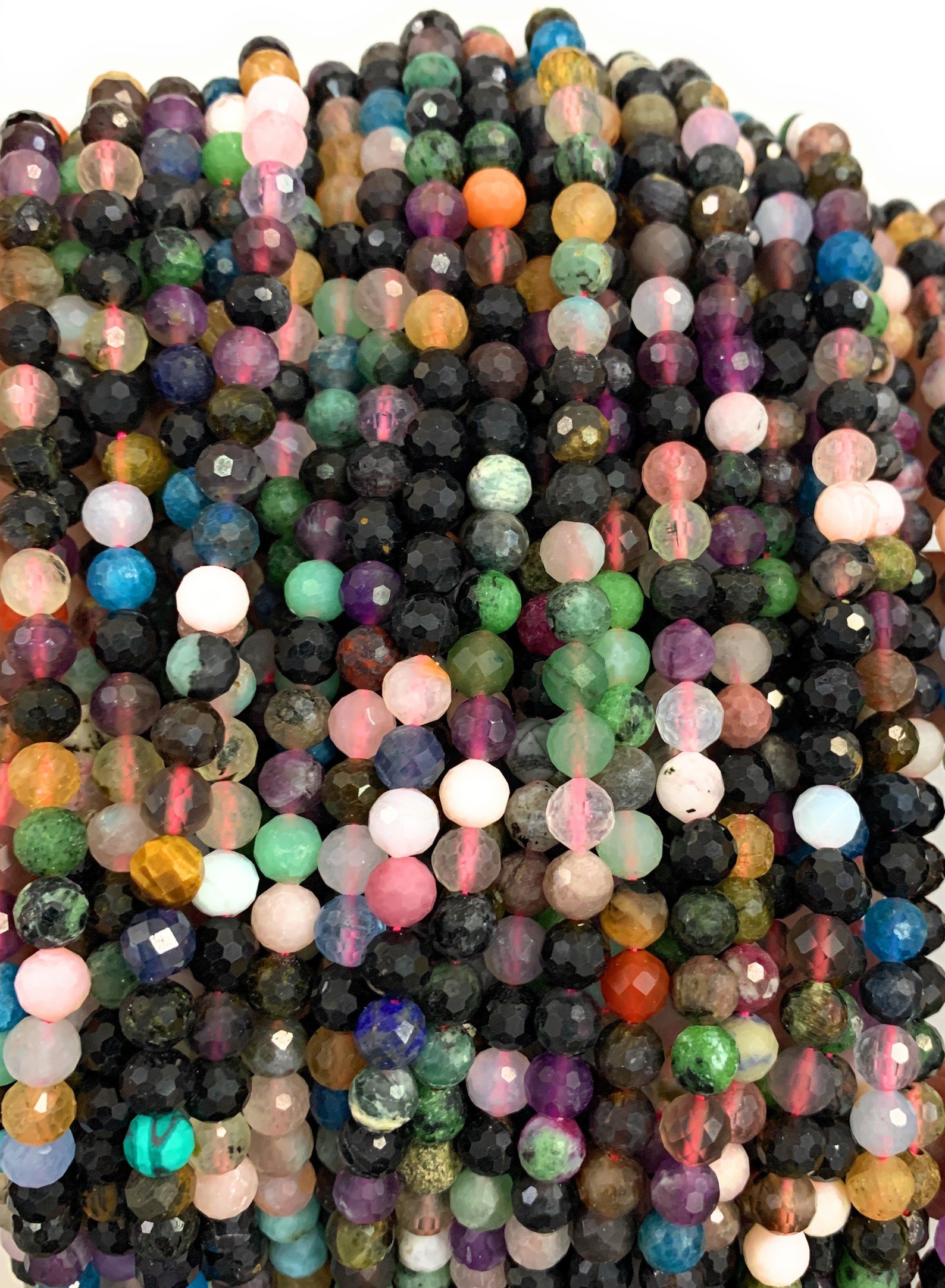 6mm Mix Natural Faceted Gemstone Round Beads 15 Inch Strand. - Etsy