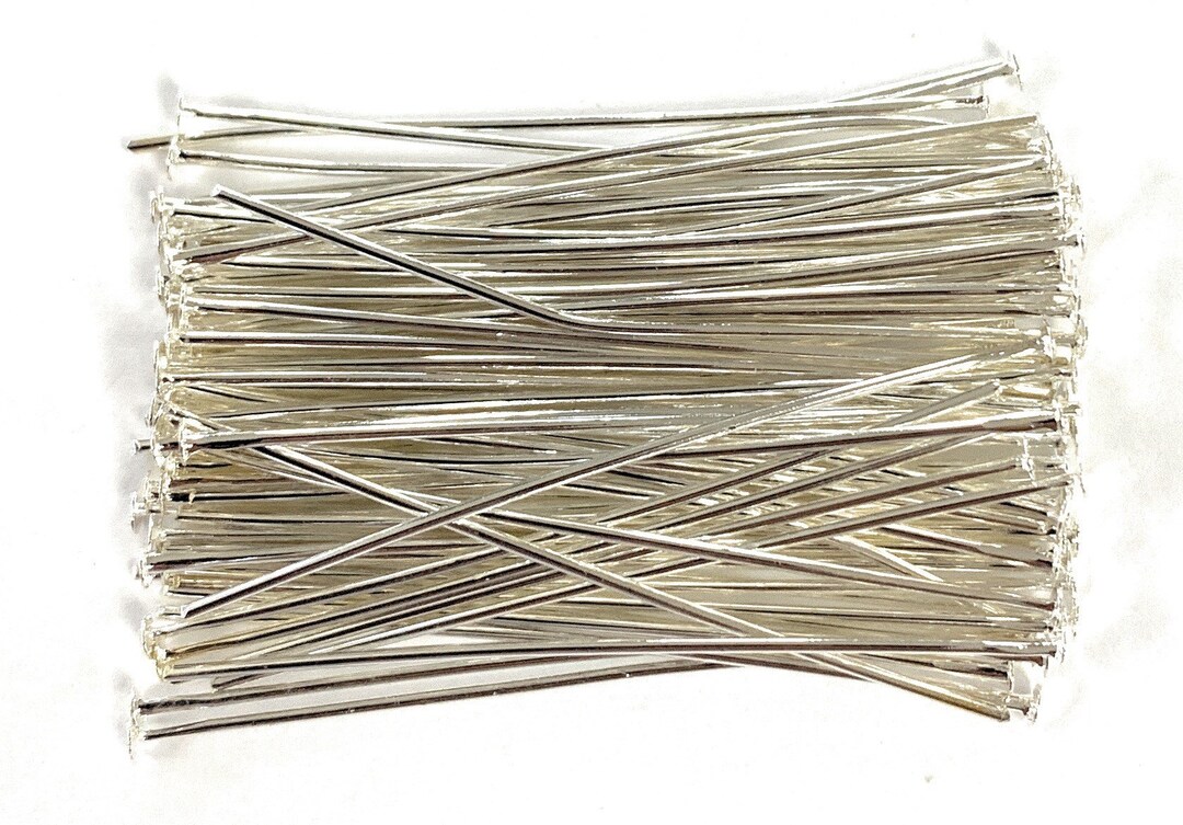 100 Pcs Silver Plated Copper Head Pins 22 Guage - 1 Inch, 1.5 Inch and ...